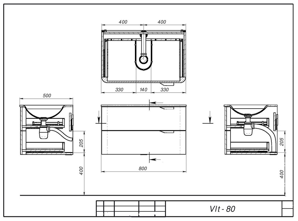Lavedo Velluto Blue 80 koupelnová skříňka s umyvadlem