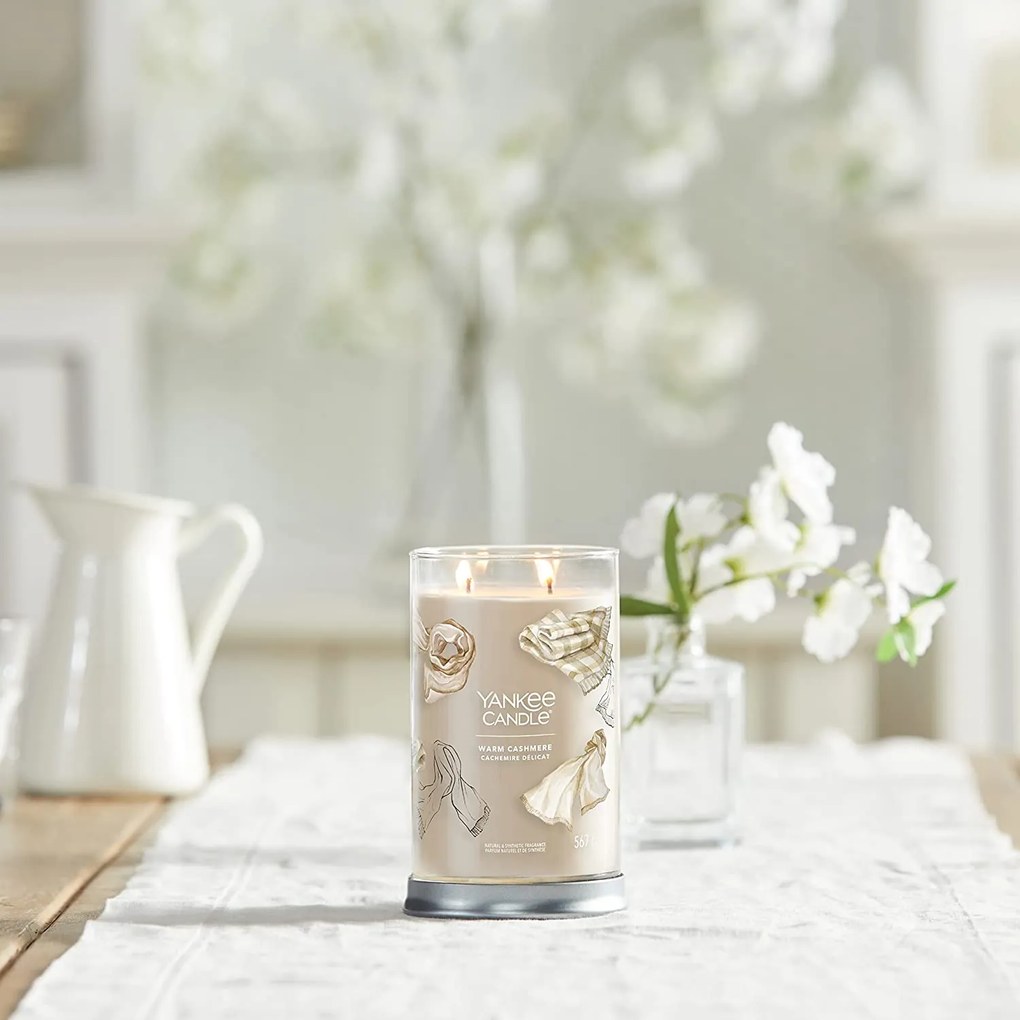 Yankee Candle vonná svíčka Signature Tumbler ve skle velká Warm Cashmere 567 g