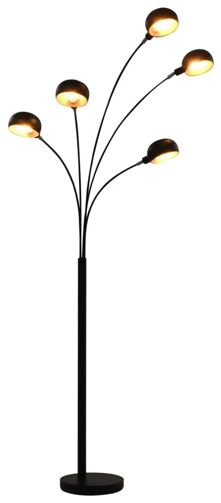 vidaXL Marketos Stojací lampa 200 cm 5 x E14 černo-zlatá