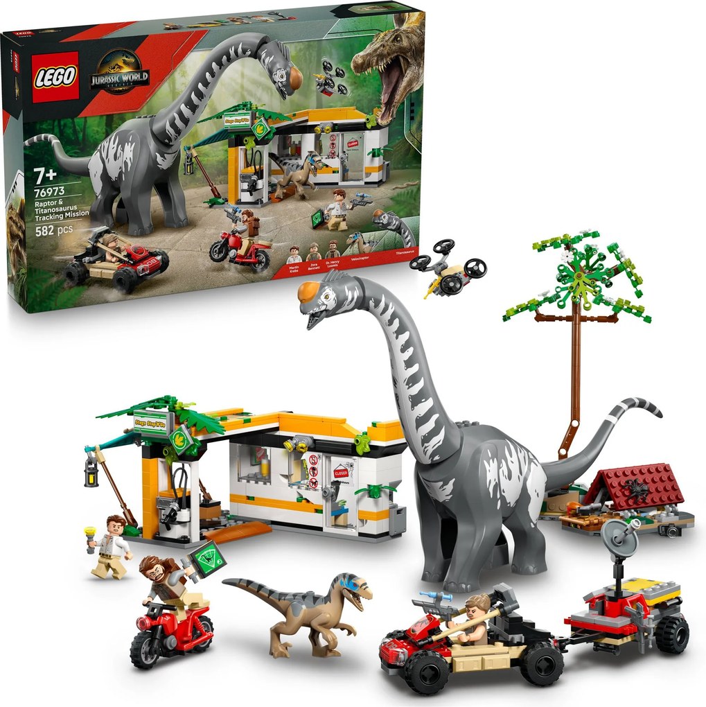 Lego jurassic world 76973 mise na sledování raptora a titanosaura 5702017812786