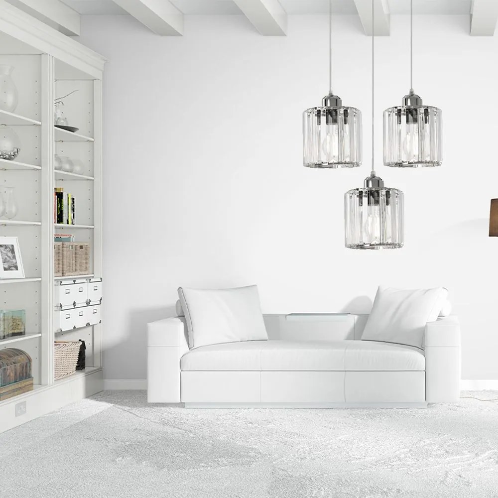 Toolight - ELEGANCE LAMPA SUFITOWA APP210-3CPR KRYSZTAŁ SREBRNA, OSW-08550