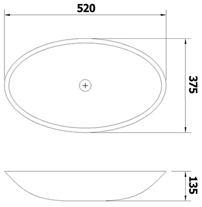 Sapho PURE skleněné umyvadlo na desku, 52x37,5 cm, čirá 2501-12