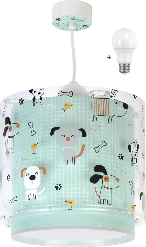 Dalber 61312 HAPPY DOGS  - Dětské závěsné svítidlo s motivem pejsků + Dárek LED žárovka