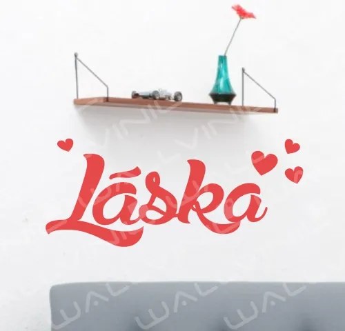 Samolepky na zeď - Láska Barva: Modrá námořní, Velikost: 40x18 cm
