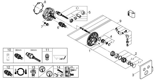 GROHE 29125000 - Termostatická vanová baterie GROHTHERM SMARTCONTROL chrom