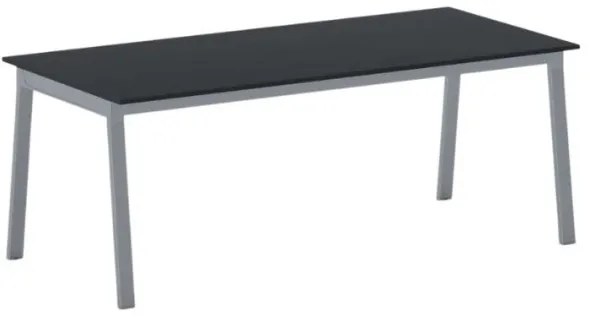 Kancelářský pracovní stůl PRIMO BASIC, šedostříbrná podnož, 2000 x 900 mm, grafitová