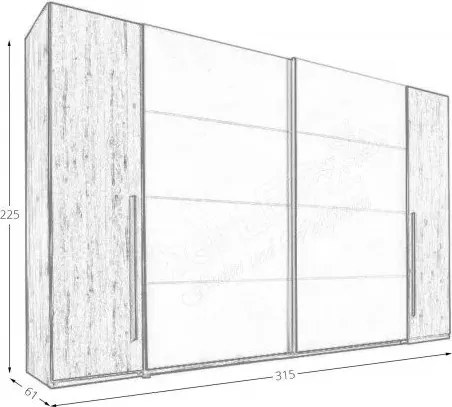 Šatní skříň Mediwa 73 315 cm dub Artisan/bílá