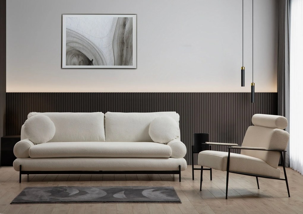 Hanah Home Třímístná pohovka LIVORNO bílá 560ARE1365