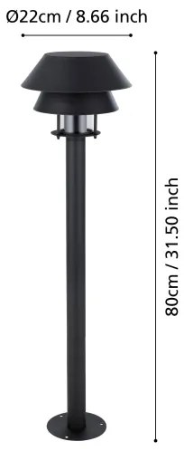 Eglo 900803 - Venkovní lampa CHIAPPERA 1xE27/40W/230V 80 cm IP65