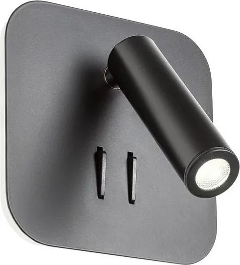 Redo 01-1492 - LED Nástěnné svítidlo QUDA LED/6W/230V + LED/3W CRI 90 černá