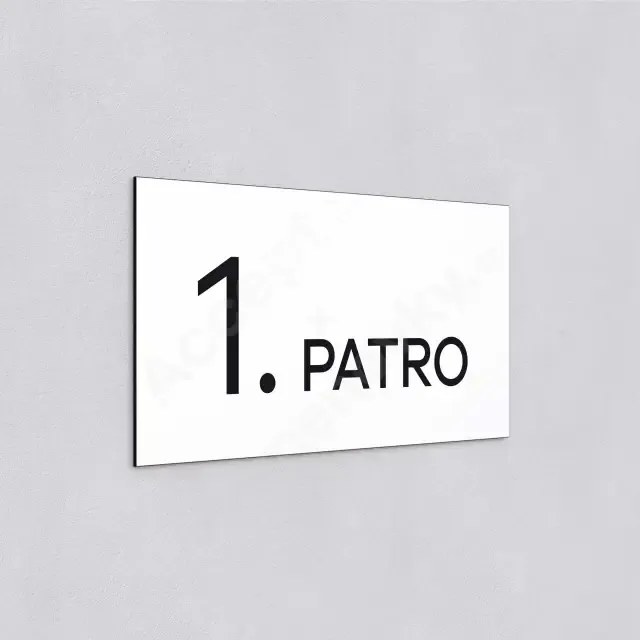 ACCEPT Označení podlaží "1. PATRO" - stříbrná tabulka - černý popis