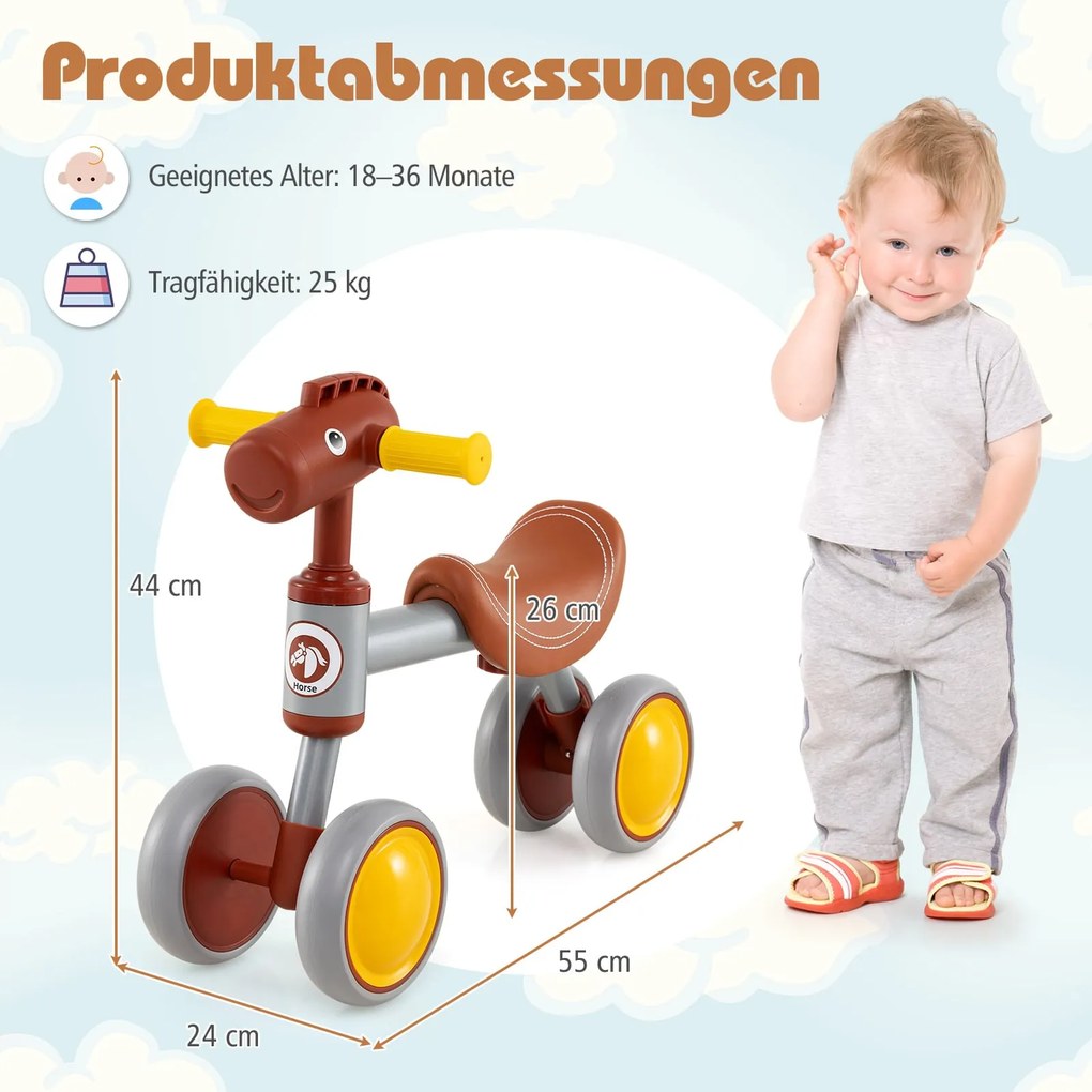 Costway Balanční kolo výukové kolo 4 kola dětské balanční kolo bez pedálů
