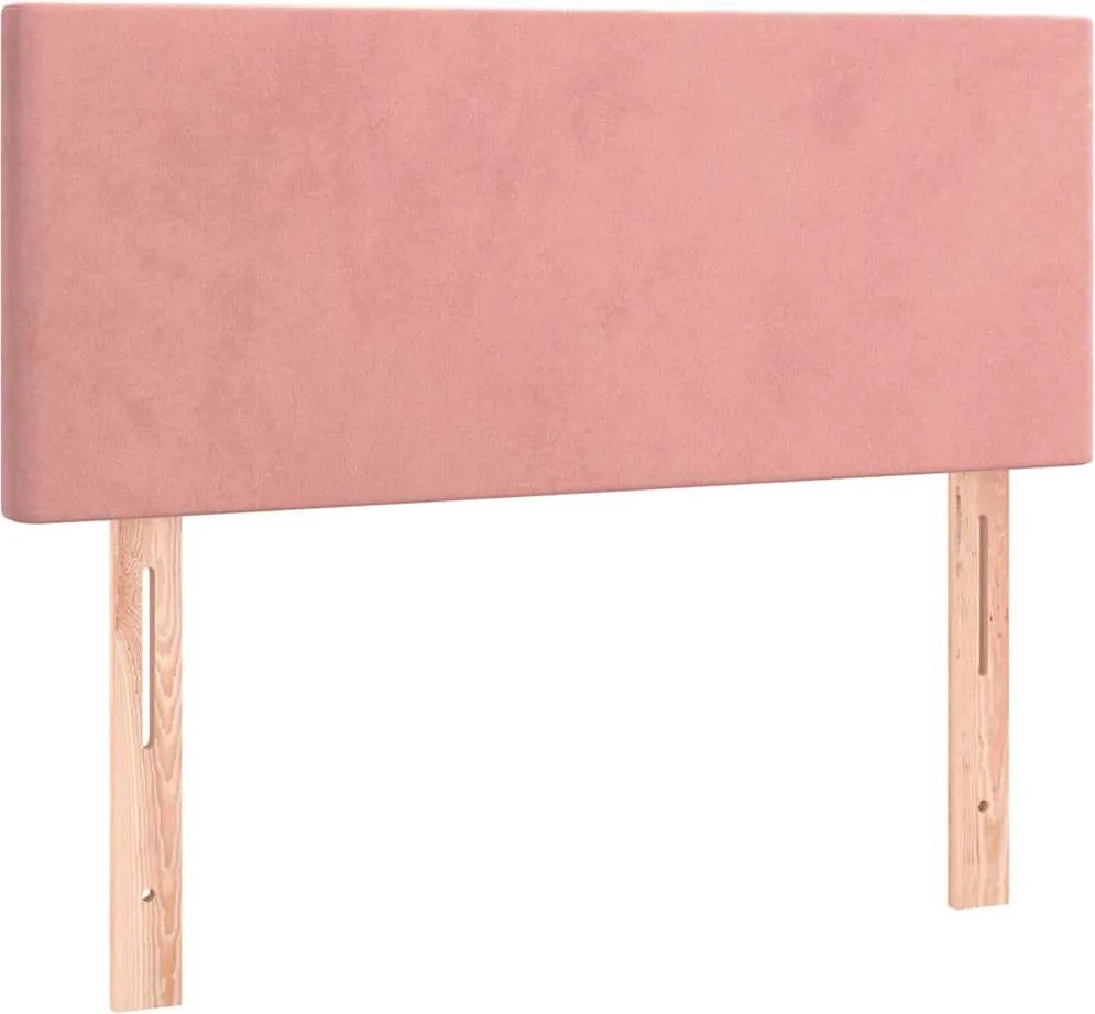 Box spring postel s matrací růžová 80 x 200 cm samet 3130810