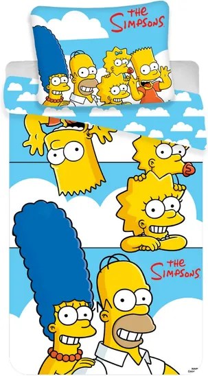 Jerry Fabrics povlečení bavlna Simpsons Family &quot;Clouds&quot; 140x200+70x90 cm