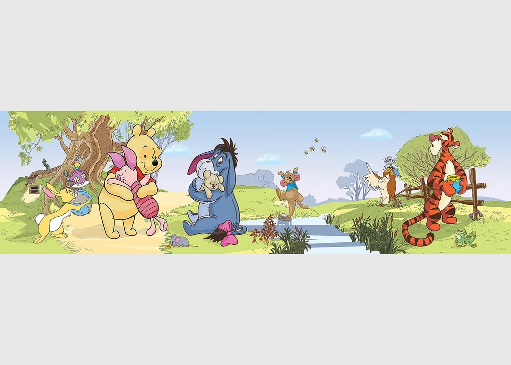 Dětská samolepící bordura na zeď Disney Medvídek Pú a přátelé | 5 m x 13.8 cm | DWBD8070