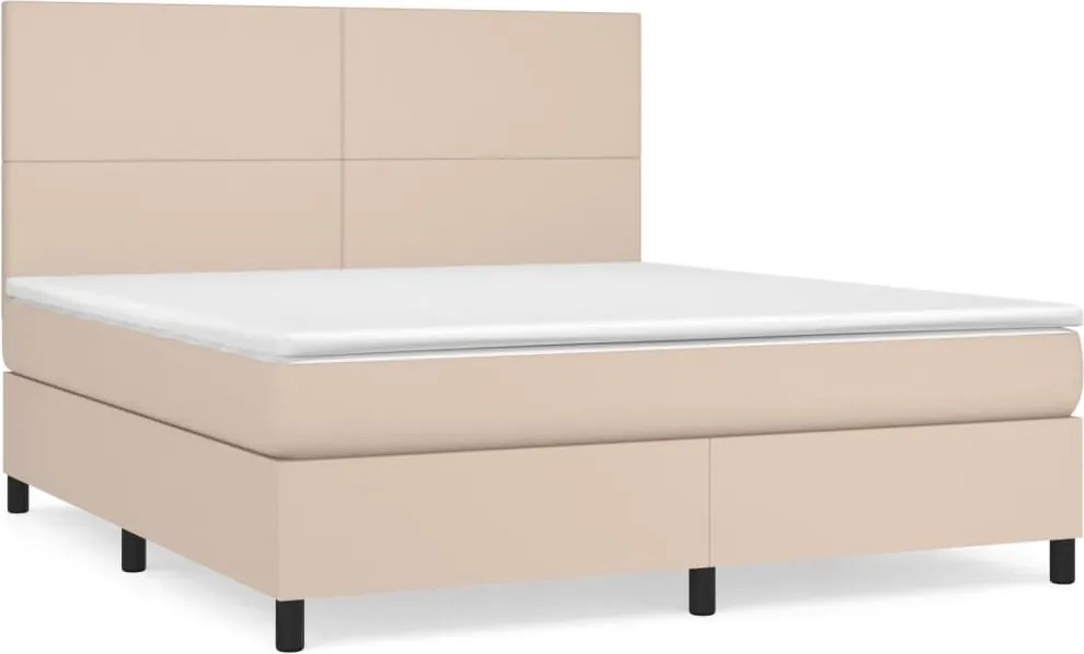 Box spring postel s matrací cappuccino 180 x 200 cm umělá kůže 3142742
