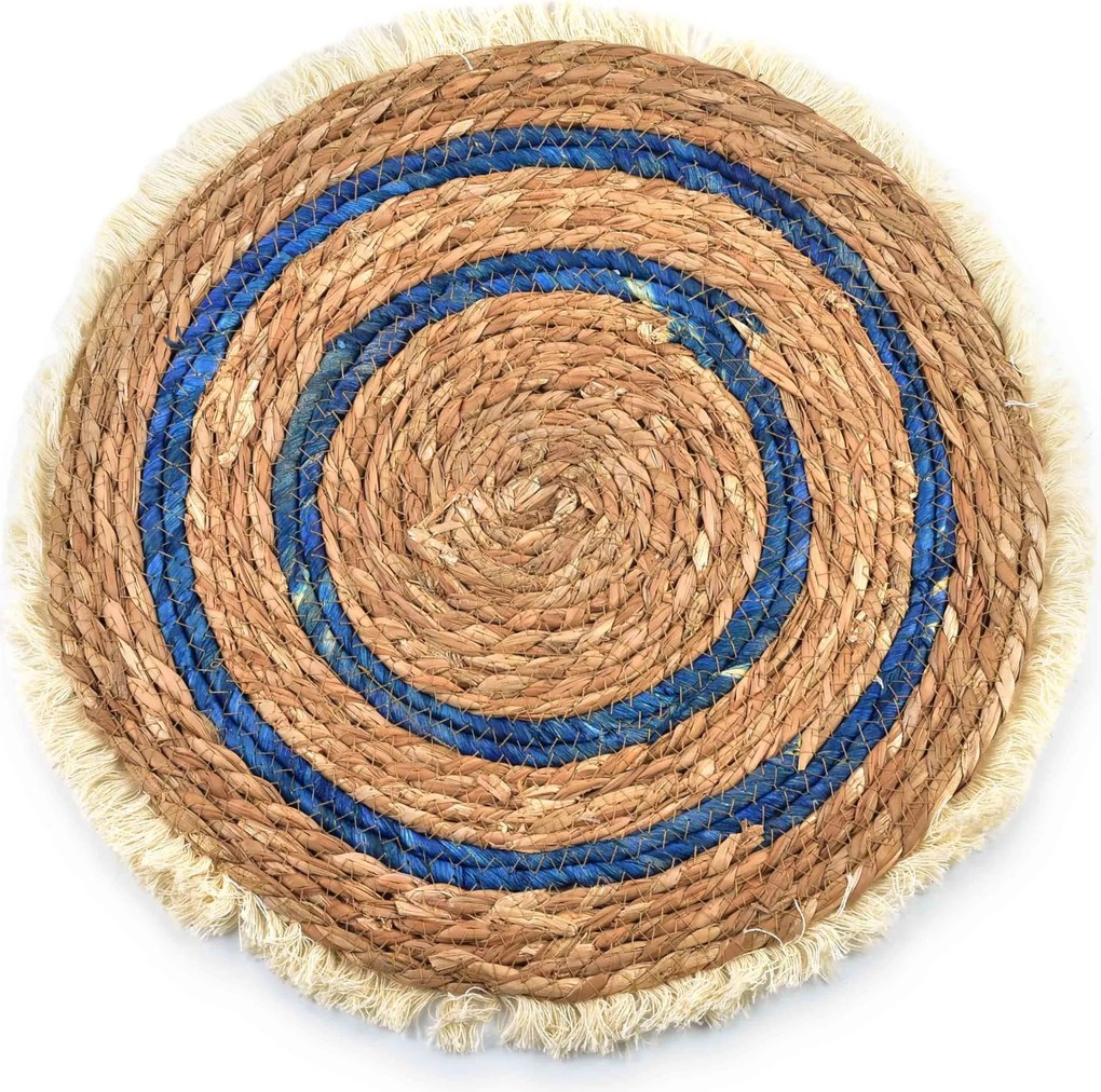 Podložka na stůl z mořské trávy Bali II 38 cm hnědá/modrá