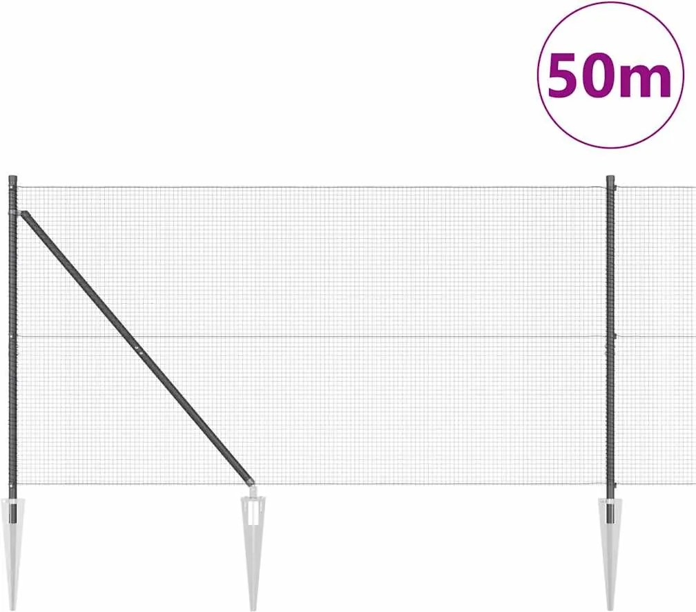 Svařované drátěné ploty s hroty 50 x 1,2 m Ocel potažená PVC 3352238
