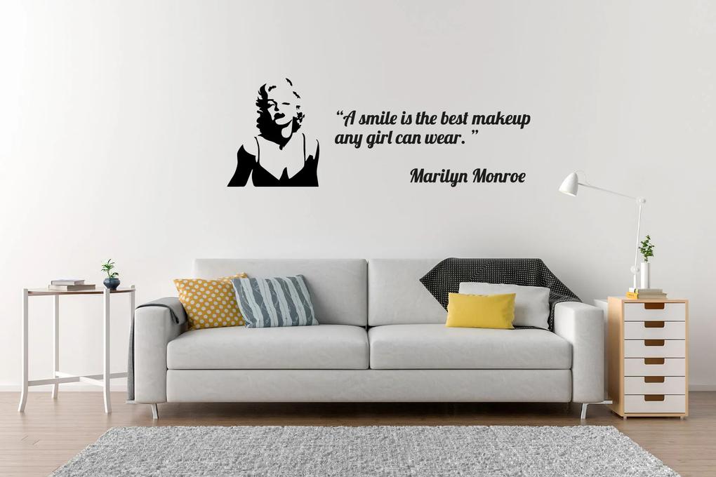 Lepy.cz Samolepka na zeď Marilyn Monroe - citát Velikost (šířka x výška): 85x30cm, Barevná varianta: Bílá