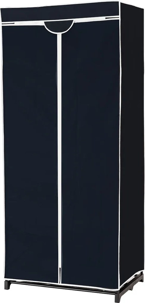 Costway Barevná šatní skříň látková s šatní tyčí – 75 × 50 × 170 cm, černý