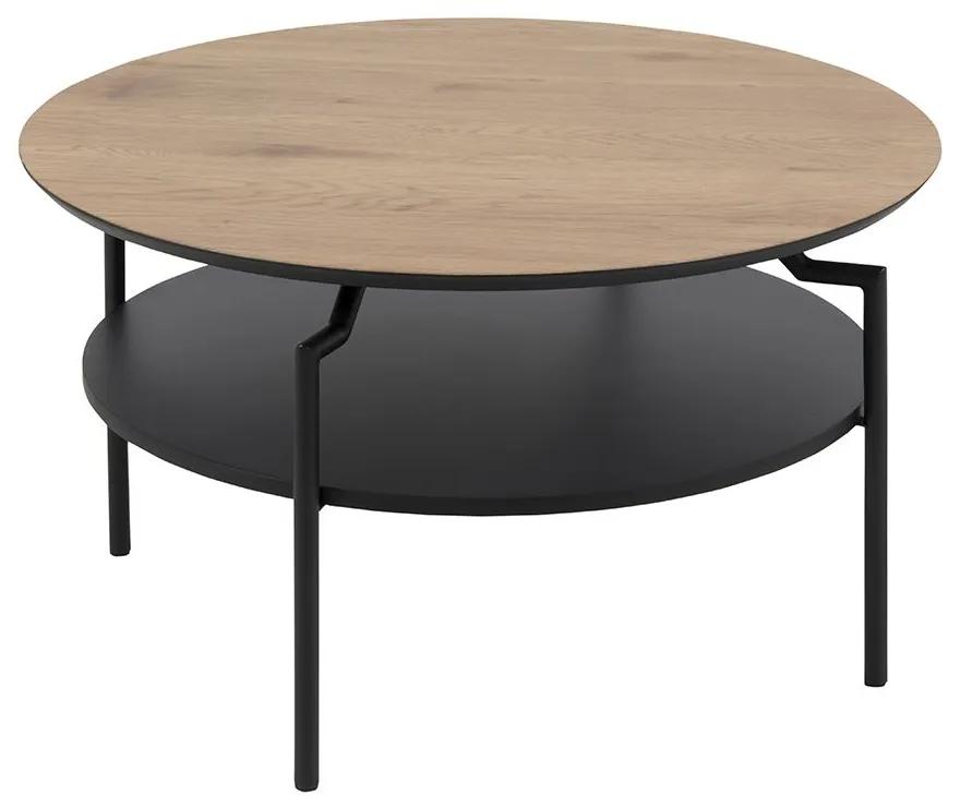 Design scandinavia Konferenční stolek Staden, 80 cm, dub/černá
