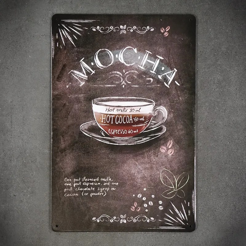 Kovová cedule Mocha Coffee