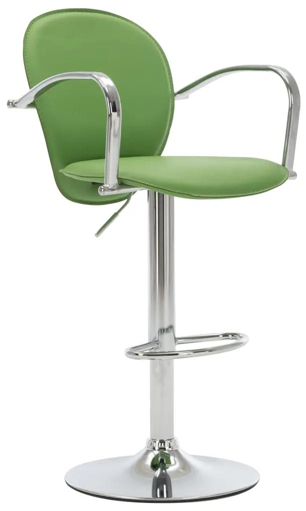 249699 vidaXL Barová stolička s područkami zelená umělá kůže
