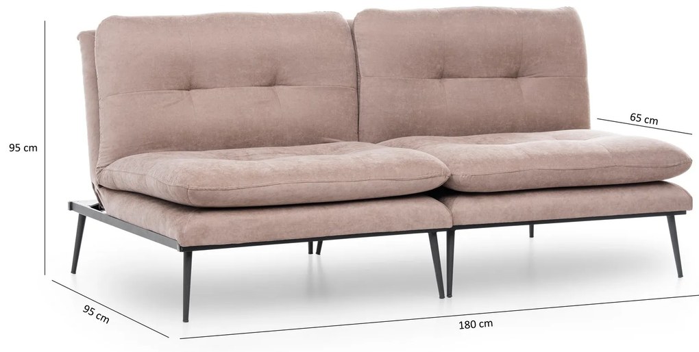 Hanah Home Dvoumístná rozkládací pohovka MARTIN světle hnědá