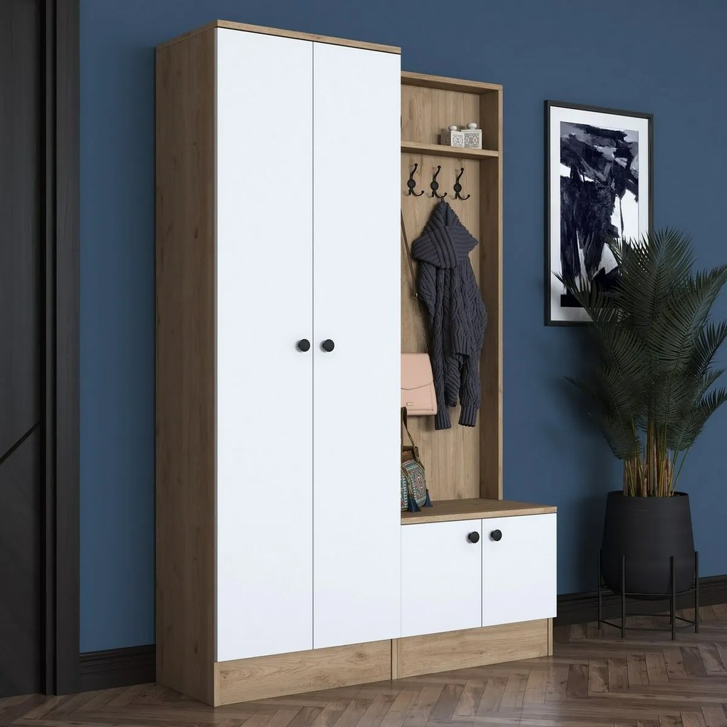 Předsíňová sestava Pone White and Walnut I