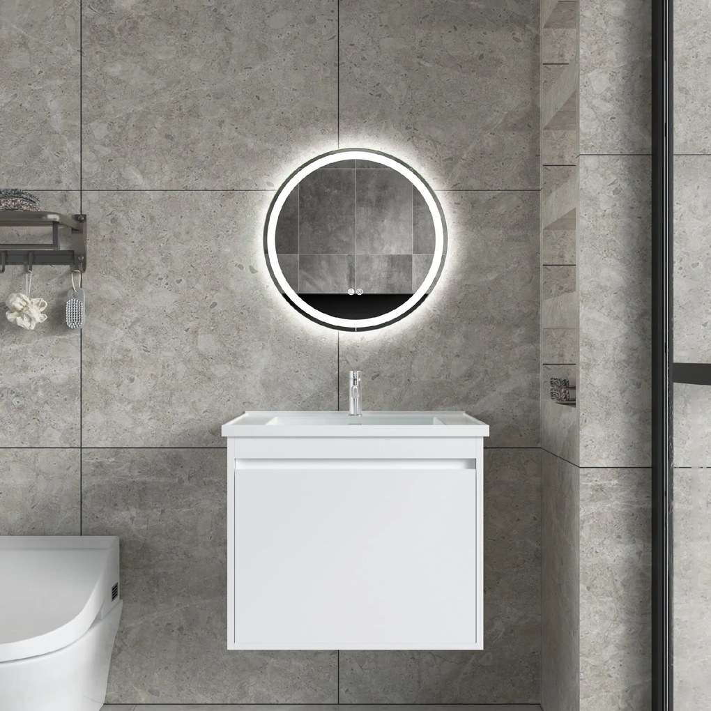 Erga Carla, kulaté LED zrcadlo 50cm, 1150 lm, 3 barvy světla, ERG-V01-208-5050