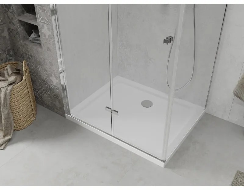 Mexen Lima sprchový kout 80x100cm, 6mm sklo, chromový profil - čiré sklo + Slim sprchová vanička - 856-080-100-00-00-4010