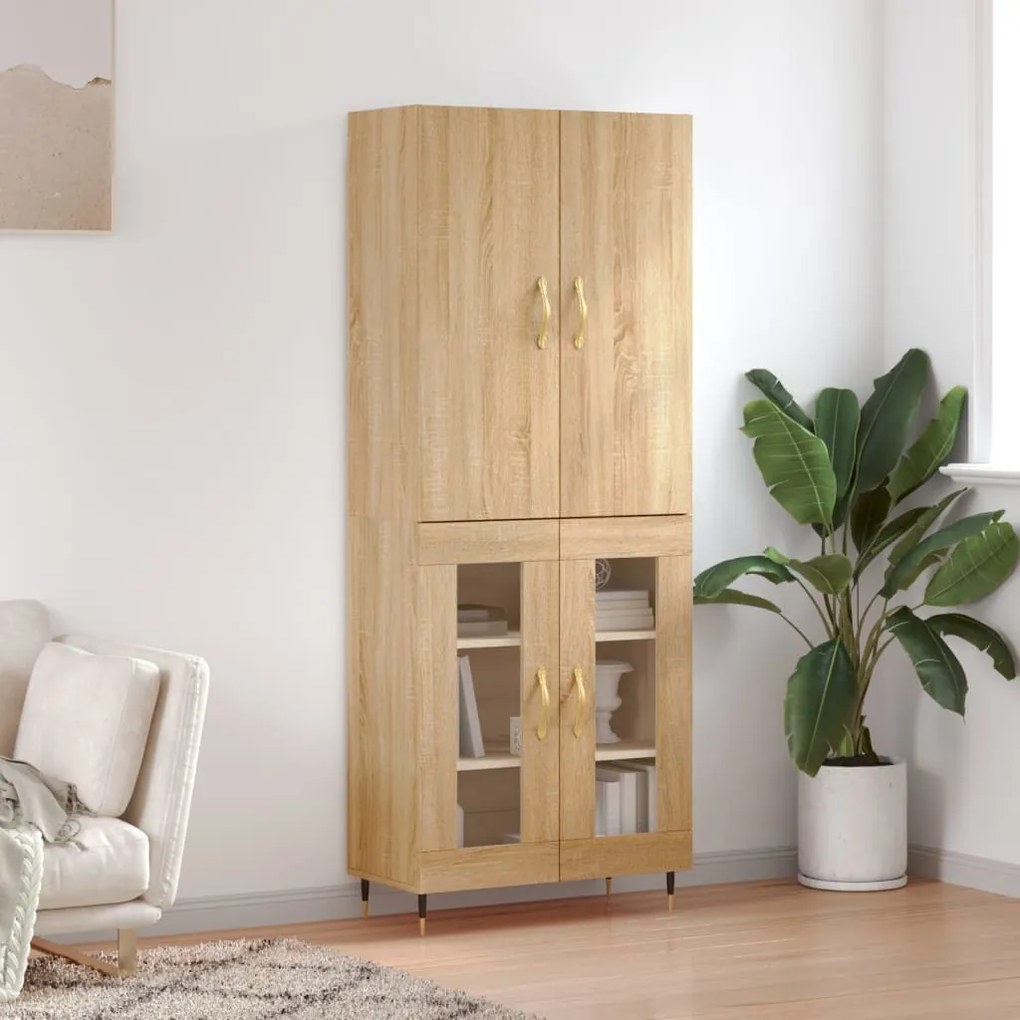 vidaXL Skříň highboard 69,5 x 34 x 180 cm kompozitní dřevo [3195716] Barva: dub sonoma