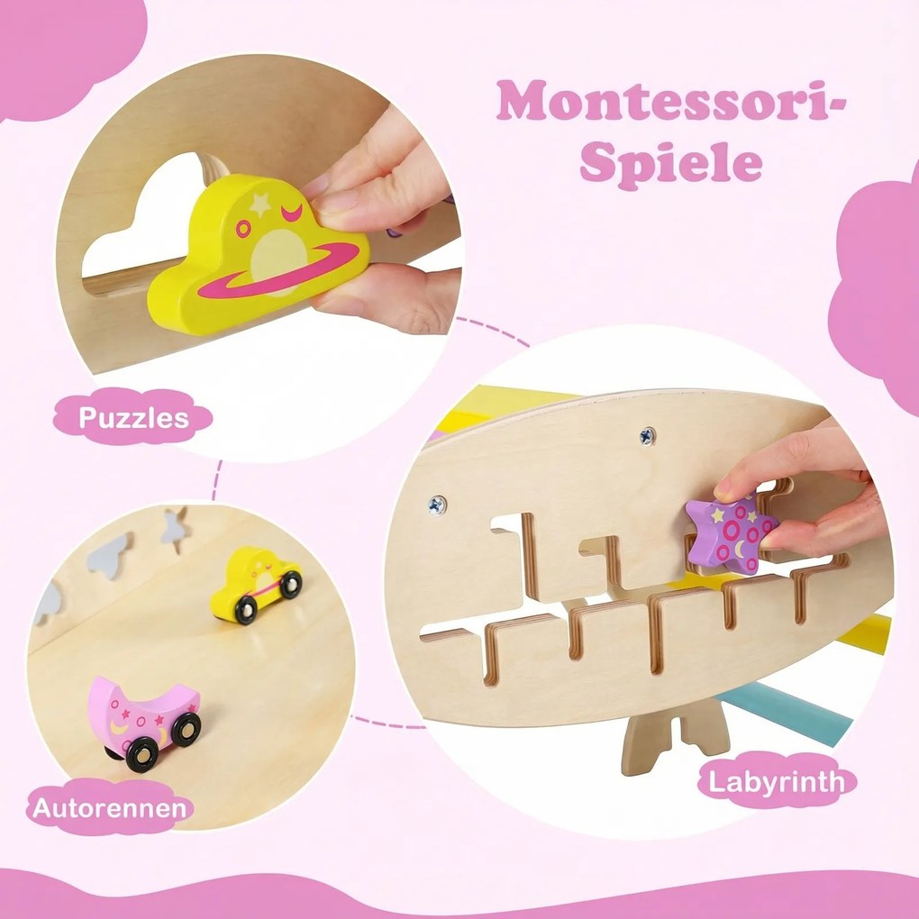 Costway Montessori lezecká sada dřevěný lezecký trojúhelník s obloukovou rampou