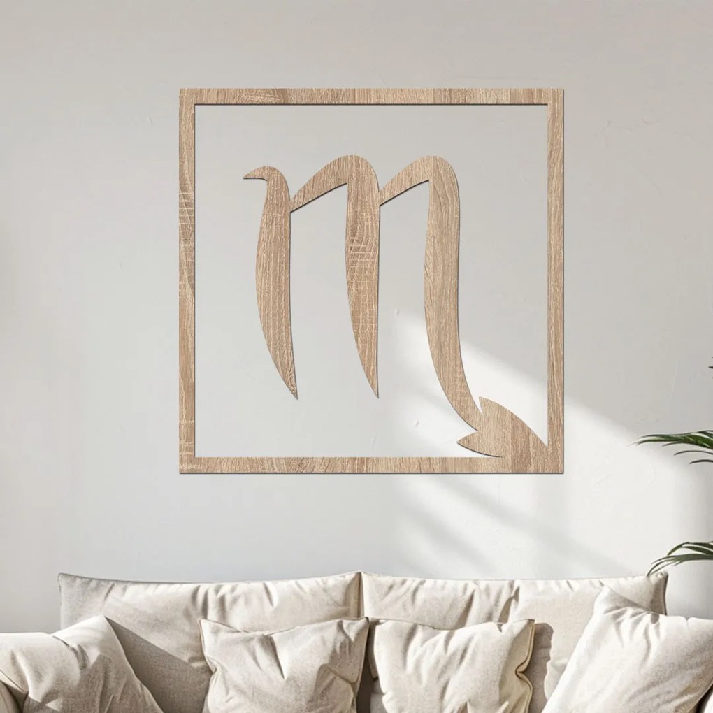 dřevo života Dřevěný obraz znamení zvěrokruhu ŠTÍRA Rozměry (cm): 40x40, Zvolte barvu dekoru: Dub Sonoma