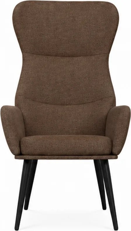 relaxační křeslo, odpočinkové, dřevo/kov/textil, 96x68x79 cm, nohy černé/taupe, Dekorino KR20260062