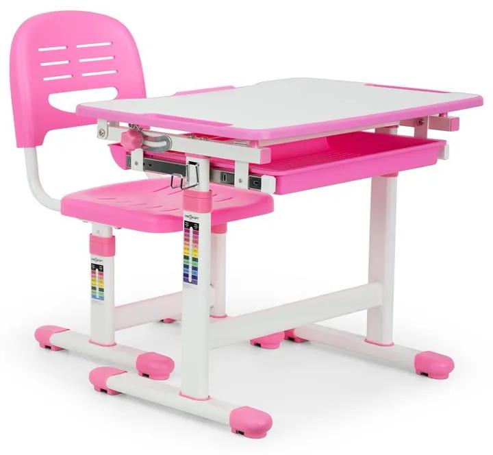 Tommi dětský psací stůl, dvoudílná sada, stůl, židle, výškově nastavitelné,  modrá | BIANO