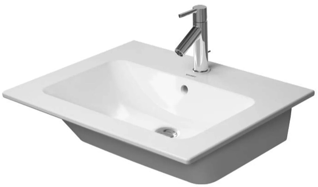 Duravit ME by Starck - Umyvadlo nábytkové 63x49 cm, s přepadem, s otvorem pro baterii, WonderGliss, bílá 23366300001