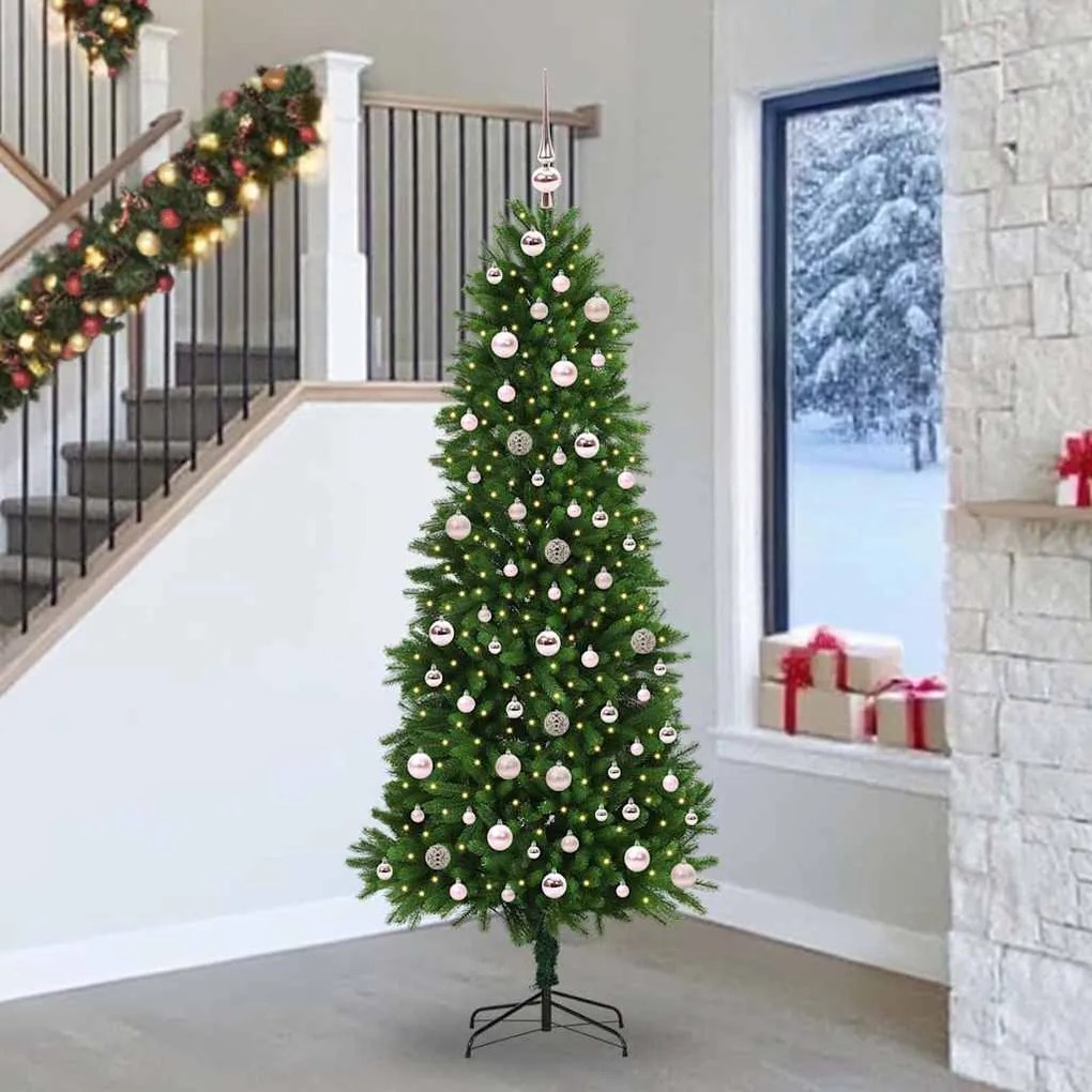 Vánoční stromeček s 300 LED diodami s stojanem Zelená 240 cm PE 3396351
