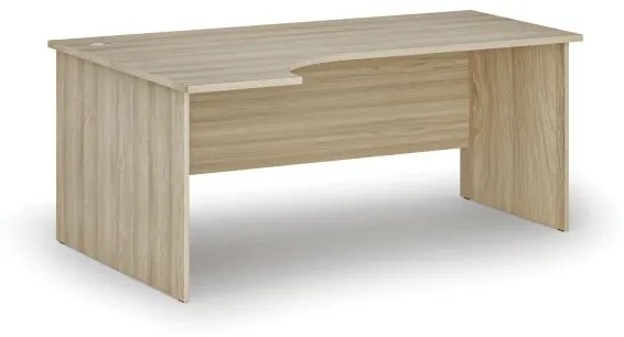 Kancelářský rohový pracovní stůl PRIMO WOOD, 1800 x 1200 mm, levý, dub přírodní