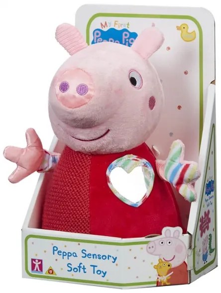 Smyslová edukační hračka PEPPAPIG, plyšová, 12,5cm, červená