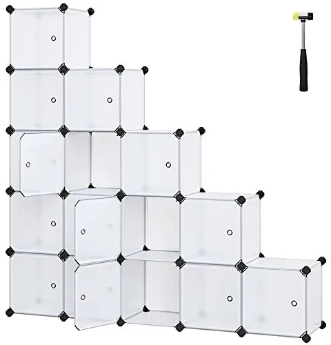 Systém regálů s 16 kostkami, 153x153x31 cm