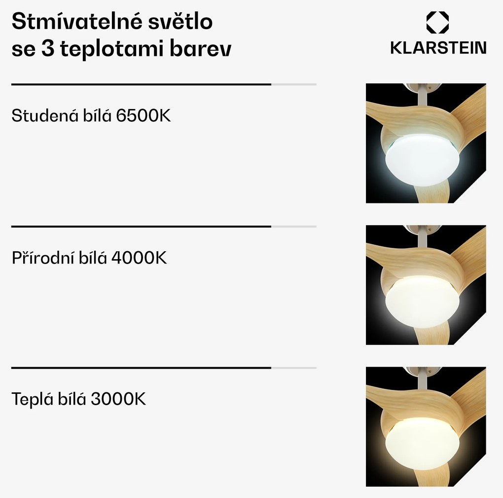 Klarstein Monteverde stropní ventilátor s nastavitelným osvětlením