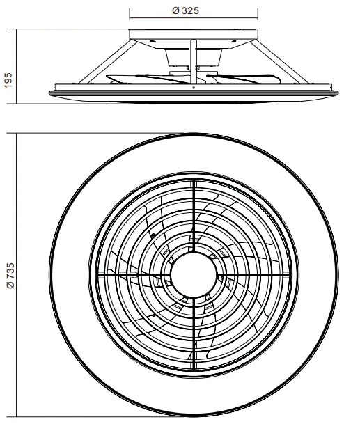 Mantra Alisio XL, stropní svítidlo s ventilátorem a dálkovým ovladačem, LED 95W 2700K-5000K, stříbrná, průměr 73,5cm