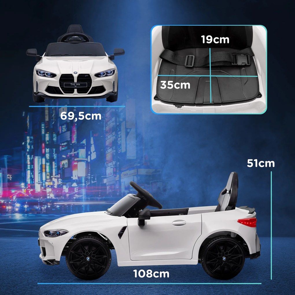 AIYAPLAY dětské elektrické autíčko s dálkovým ovládáním BMW M4 bílé