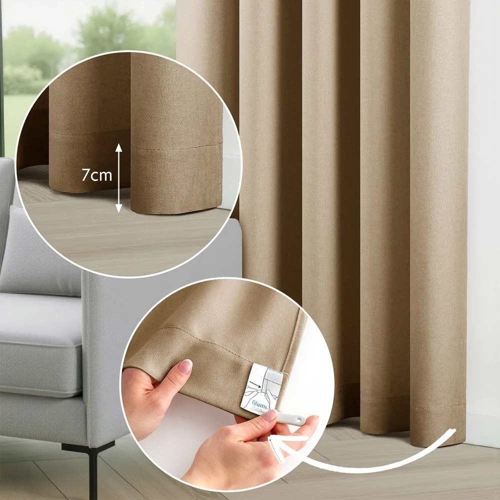 Béžový dimout závěs 265x250 cm Calisto – Filumi