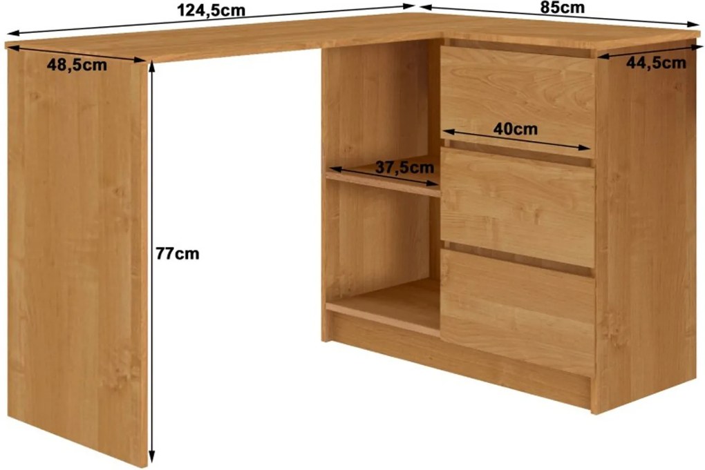 Počítačový stůl B16 pravá olše