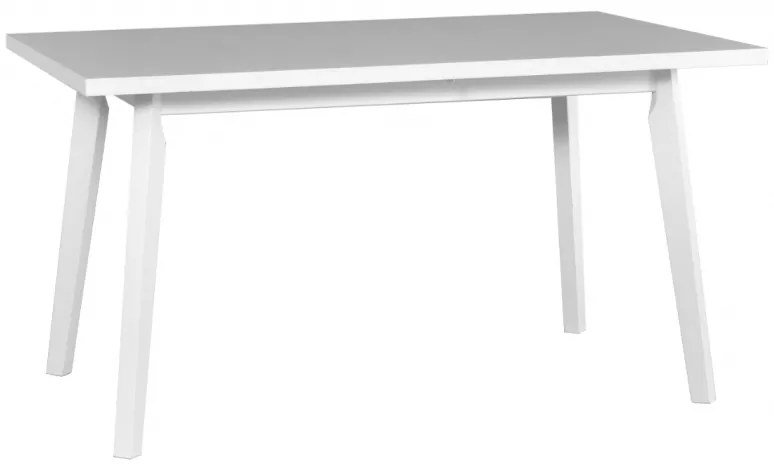 Jídelní stůl OSLO 5 deska stolu artisan, podstava stolu bílá, nohy stolu ořech