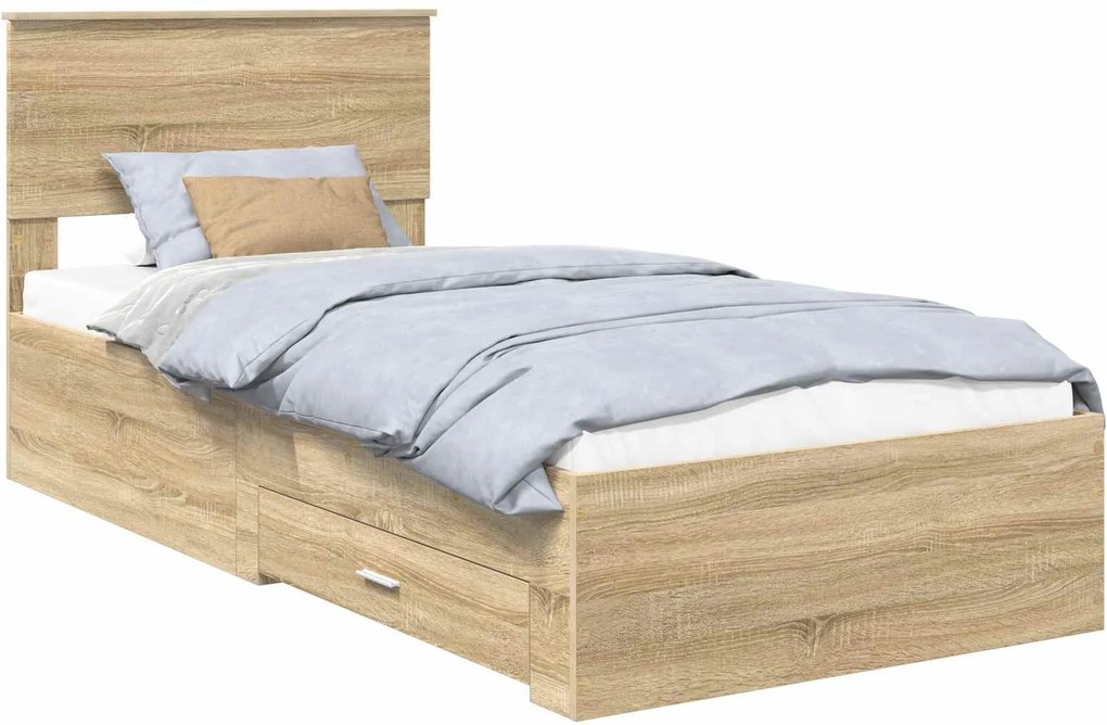 Rám postele se zásuvkou Sonoma dub 90 x 200 cm Kompozitní dřevo 3408319