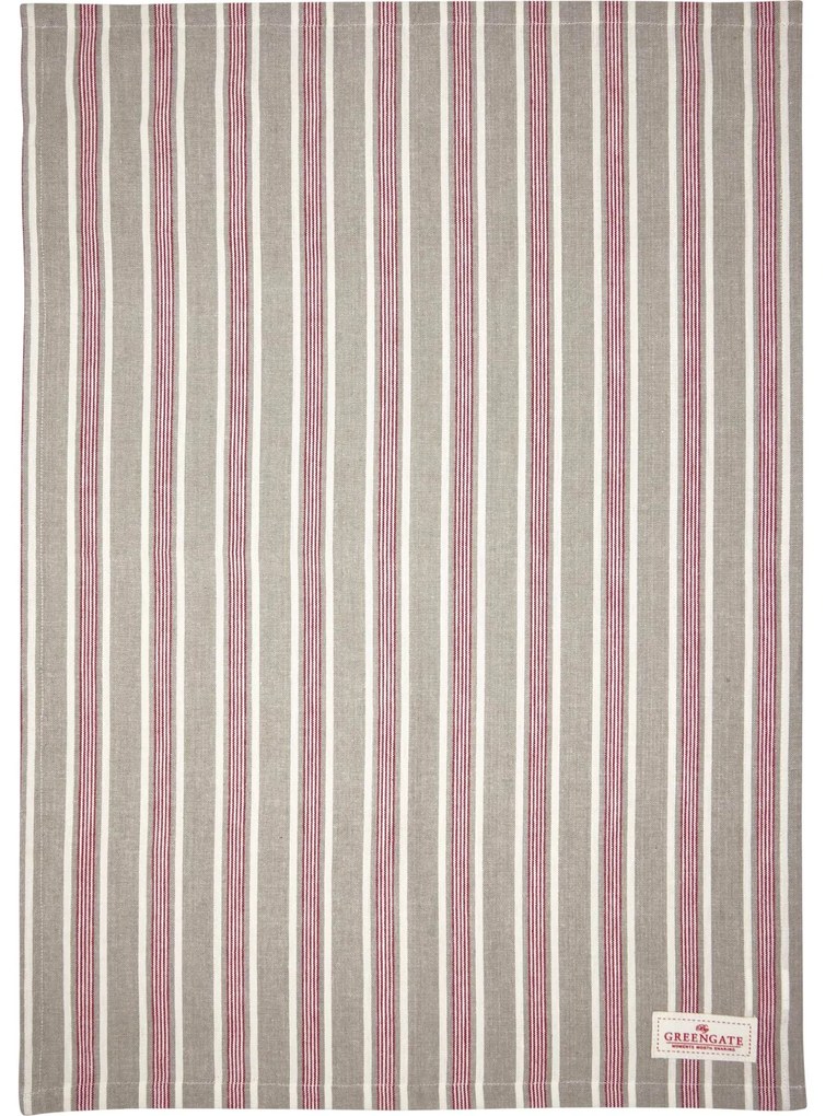 GREEN GATE Bavlněná utěrka Ivah Stripe Beige 50x70 cm, béžová barva, textil