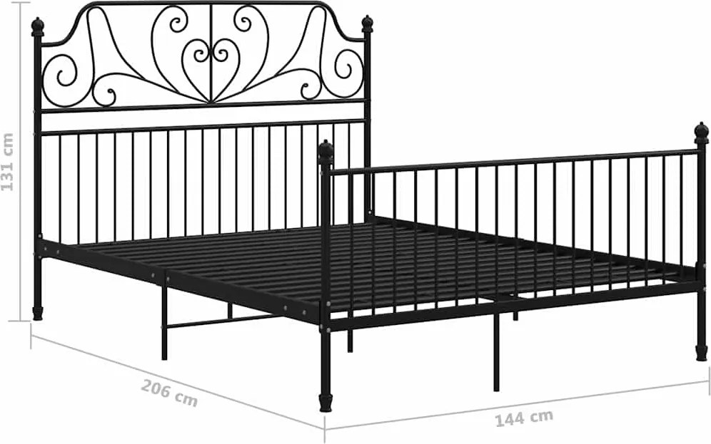 Rám postele černý kov 140 x 200 cm 324850